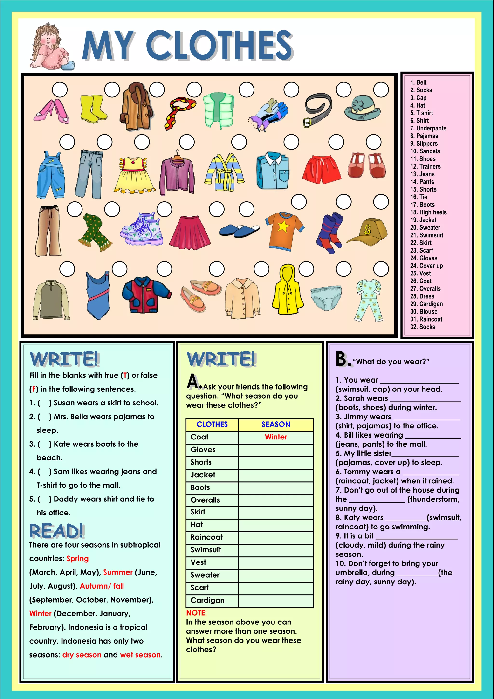 Clothes Vocabulary | DOC
