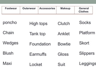 ESL: Clothing Description | PPTX
