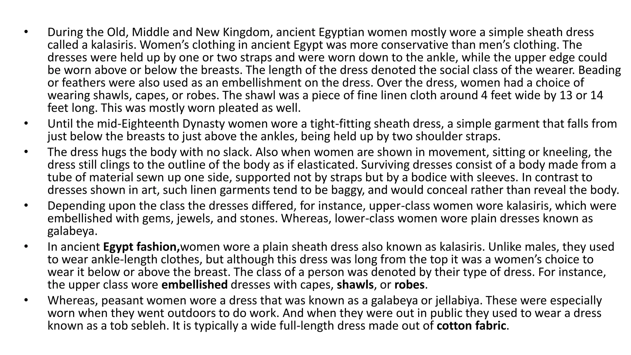 CLOTHING IN ANCIENT EGYPT: HISTORY OF FASHION | PPTX