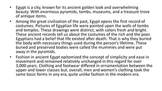 CLOTHING IN ANCIENT EGYPT: HISTORY OF FASHION | PPTX