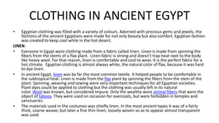 CLOTHING IN ANCIENT EGYPT: HISTORY OF FASHION | PPTX