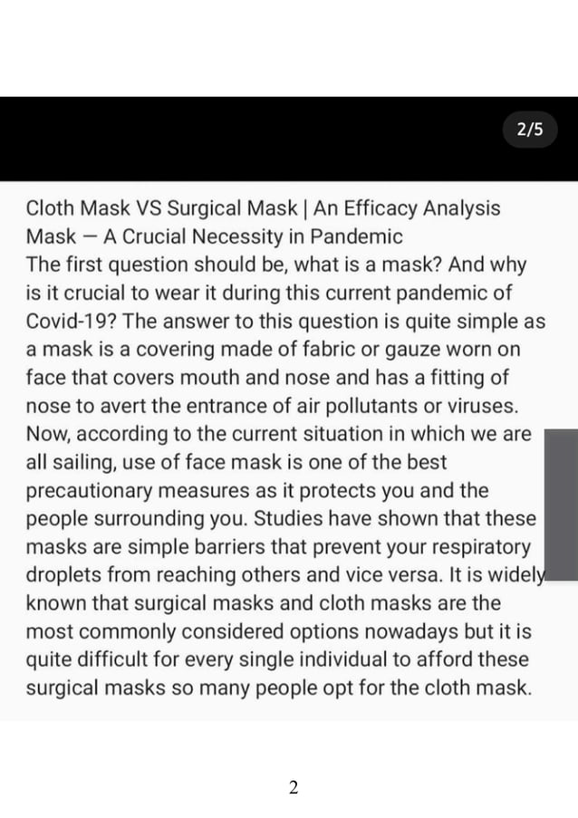 Cloth mask vs_Surgical_mask | PDF