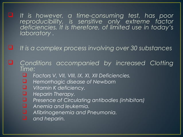 Clotting time - Coagulation of whole blood | PPT