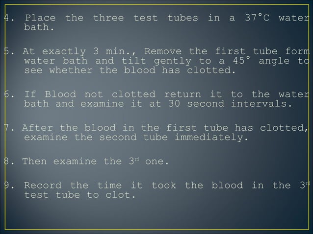 Clotting time - Coagulation of whole blood | PPT