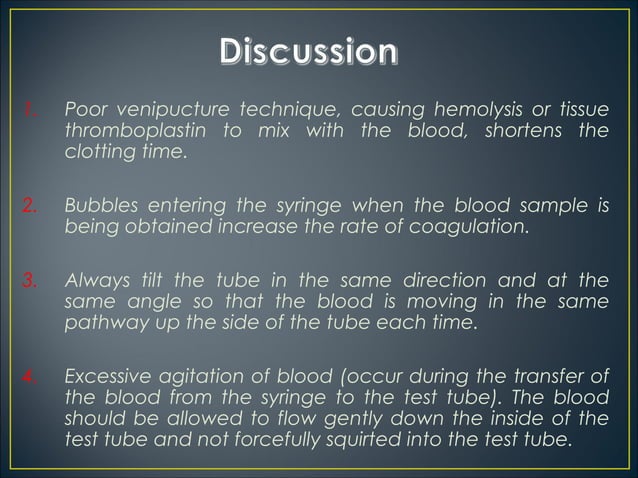 Clotting time - Coagulation of whole blood | PPT