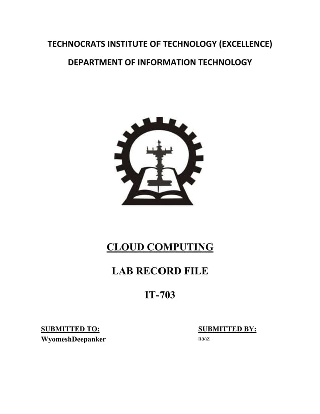 Rgpv 7th Sem For It And Cs Cloud Computing Lab Record Docx Operating Systems Computer