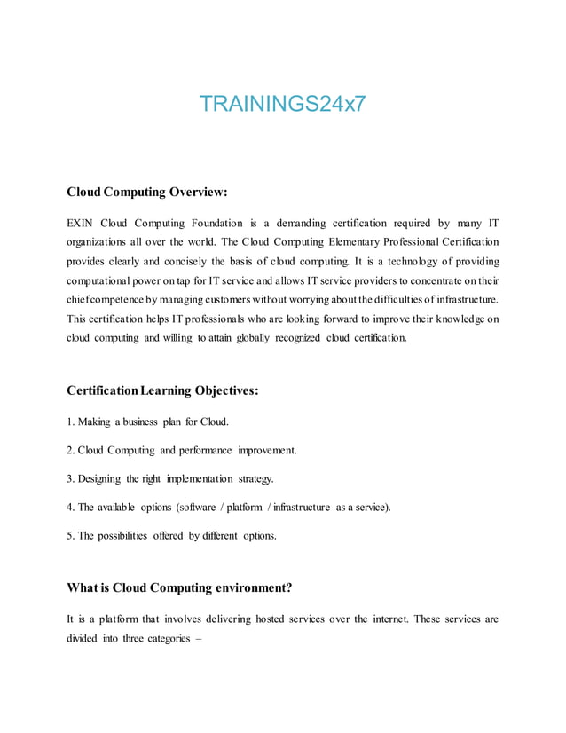 Cloud Computing Course Content | DOCX | Cloud Computing | Internet