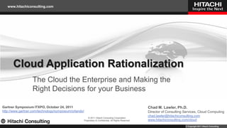 Cloud Application Rationalization- The Cloud, the Enterprise, and ...