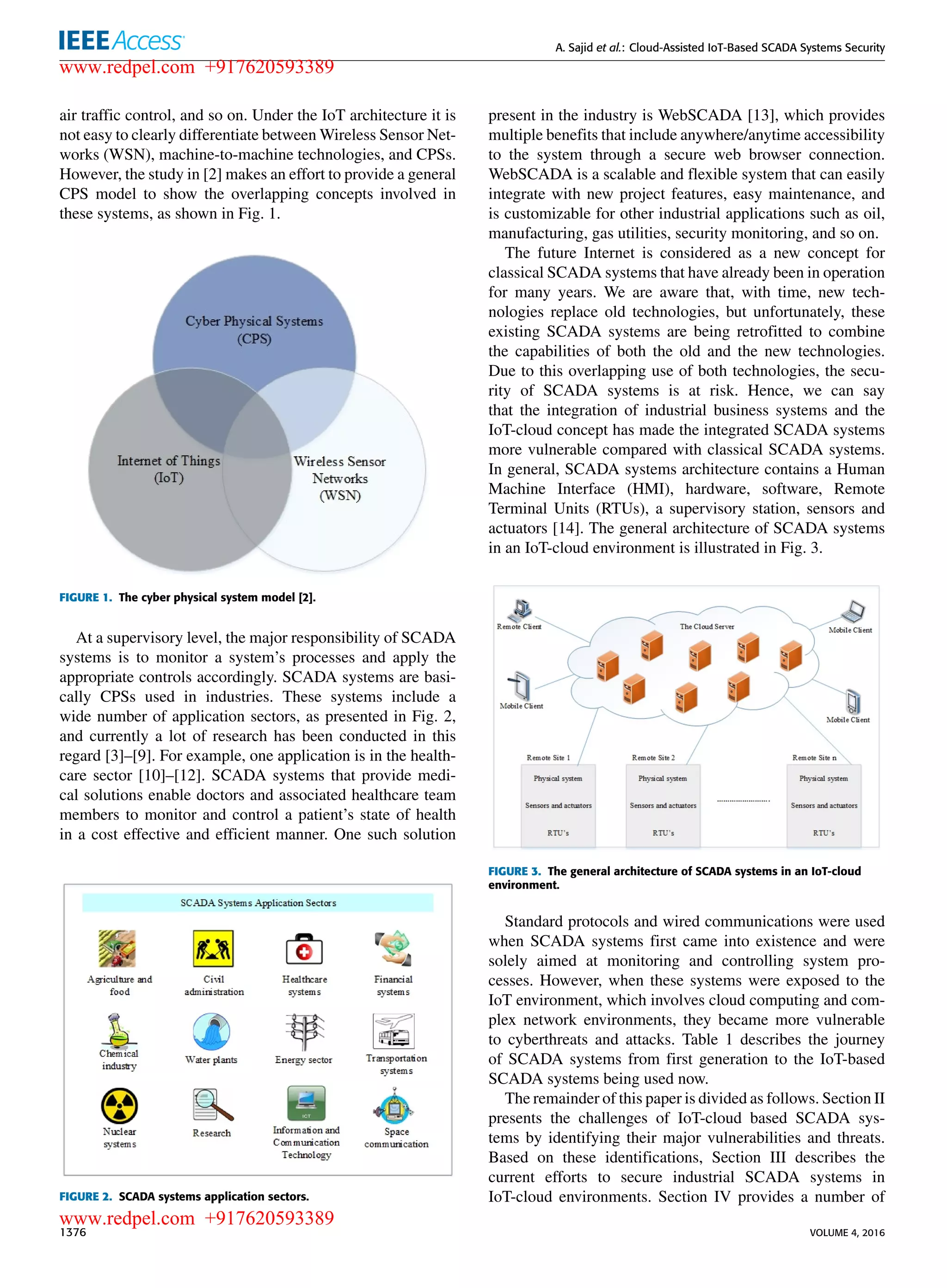 Cloud Assisted Io T Based Scada Systems Security A Review Of The State Of The Art And Future