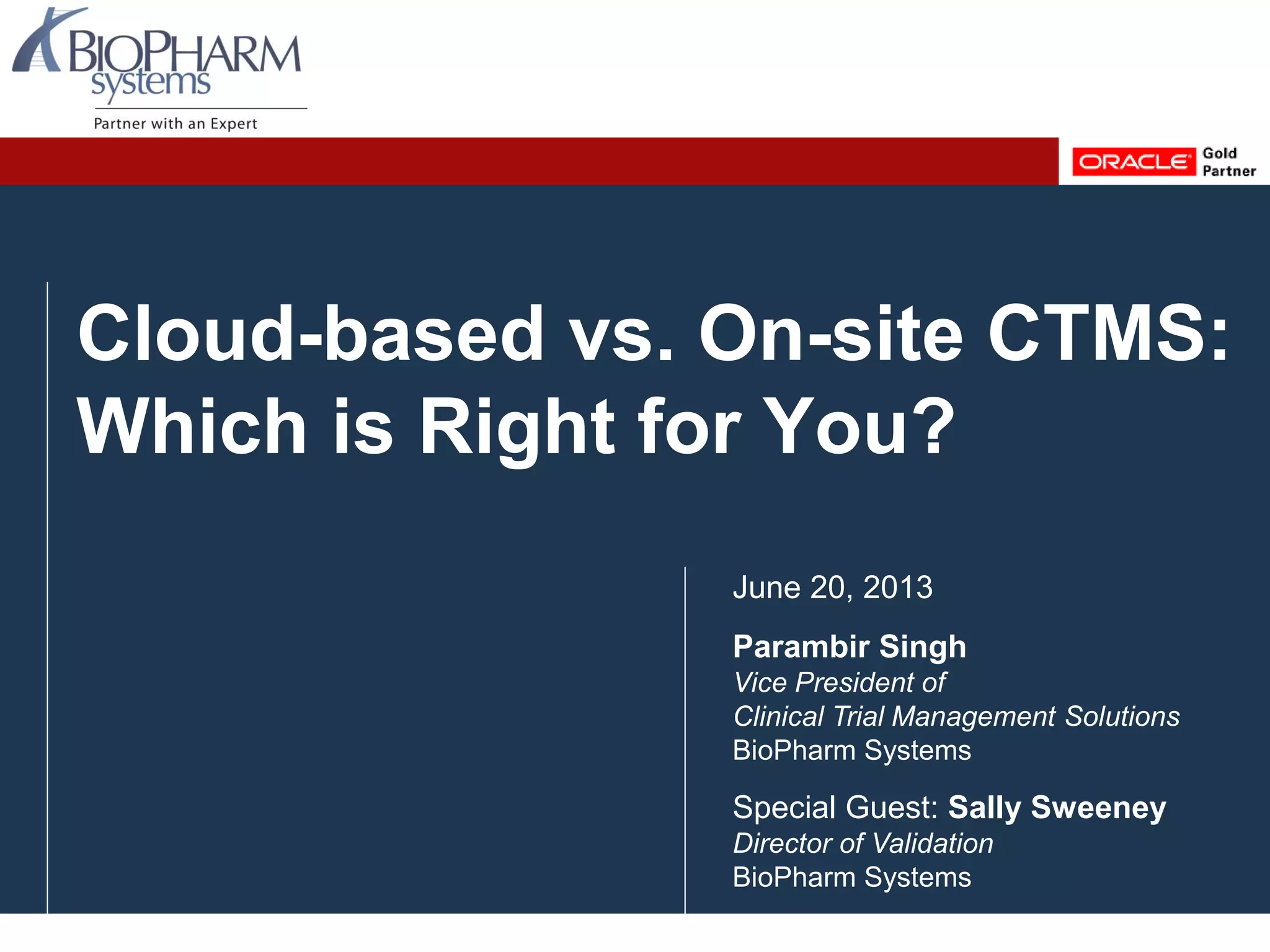 Cloud-based vs. On-site CTMS - Which is Right for Your Organization ...