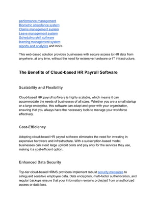Cloud-based HR Payroll Software That Grows With Your Business | PDF ...