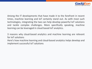 Cloud-Based IoT Analytics and Machine Learning | PPT