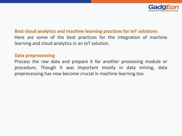 Cloud-Based IoT Analytics and Machine Learning | PPT
