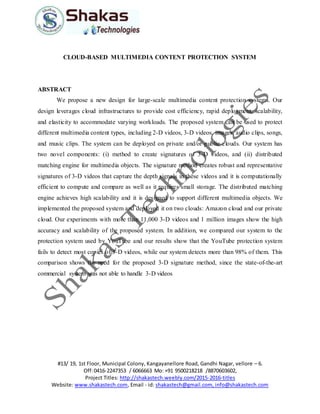 Cloud based multimedia content protection system | DOCX