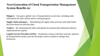 Cloud based transportation management system | PPTX