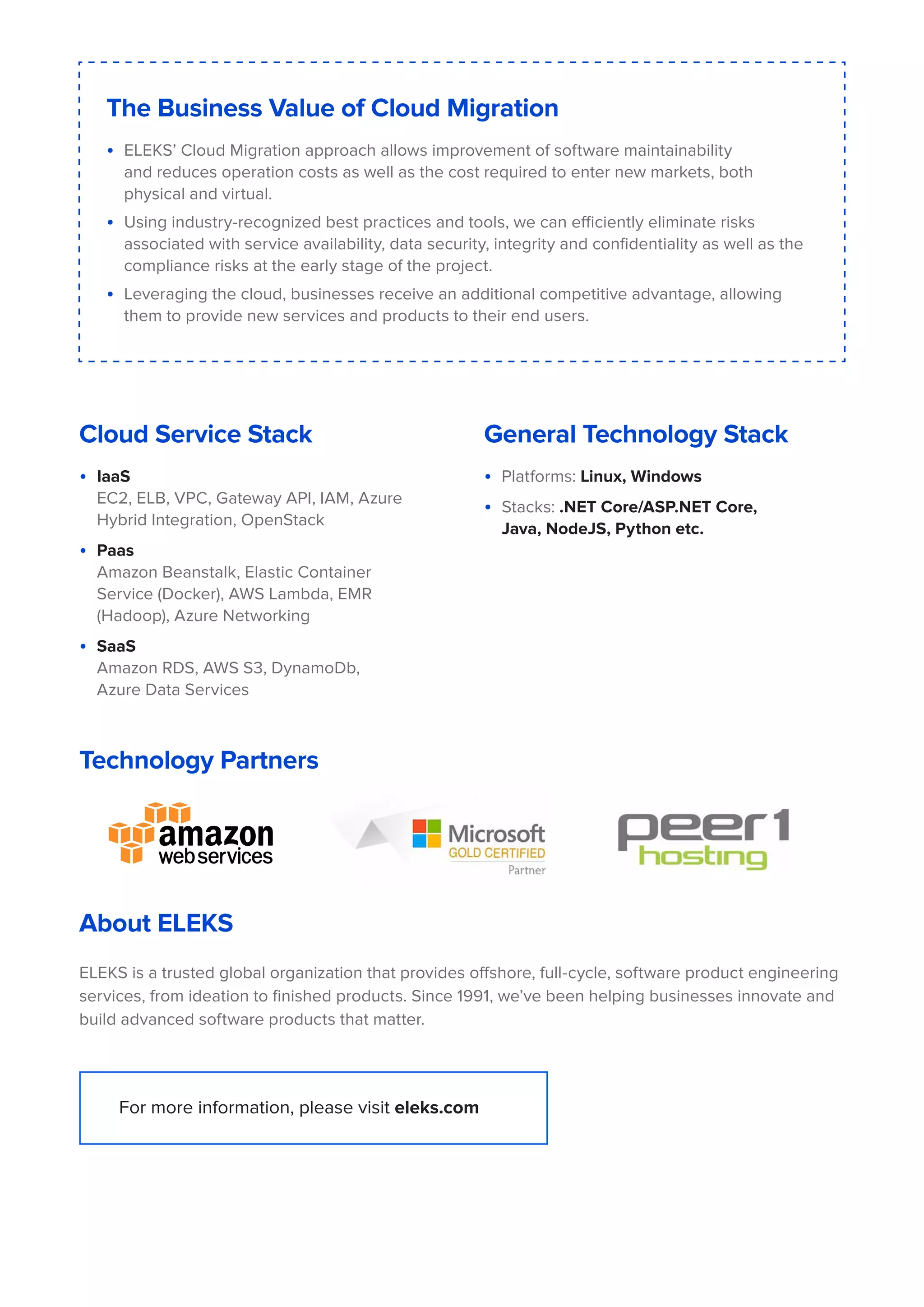 [ELEKS] Cloud Computing Expertise Overview | PDF