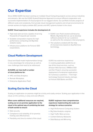 [ELEKS] Cloud Computing Expertise Overview | PDF