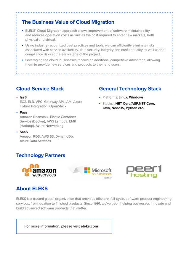 [ELEKS] Cloud Computing Expertise Overview | PDF