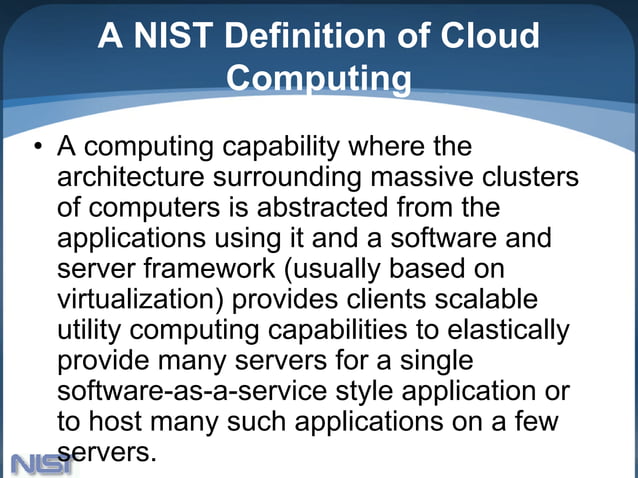 NIST Cloud Computing Standards | PPT