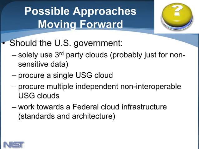 NIST Cloud Computing Standards | PPT
