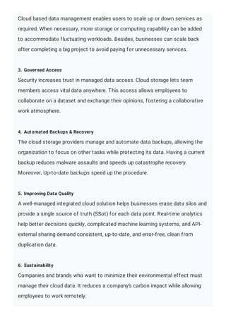 Cloud Data Management: The Future of Data Storage and Management | PDF