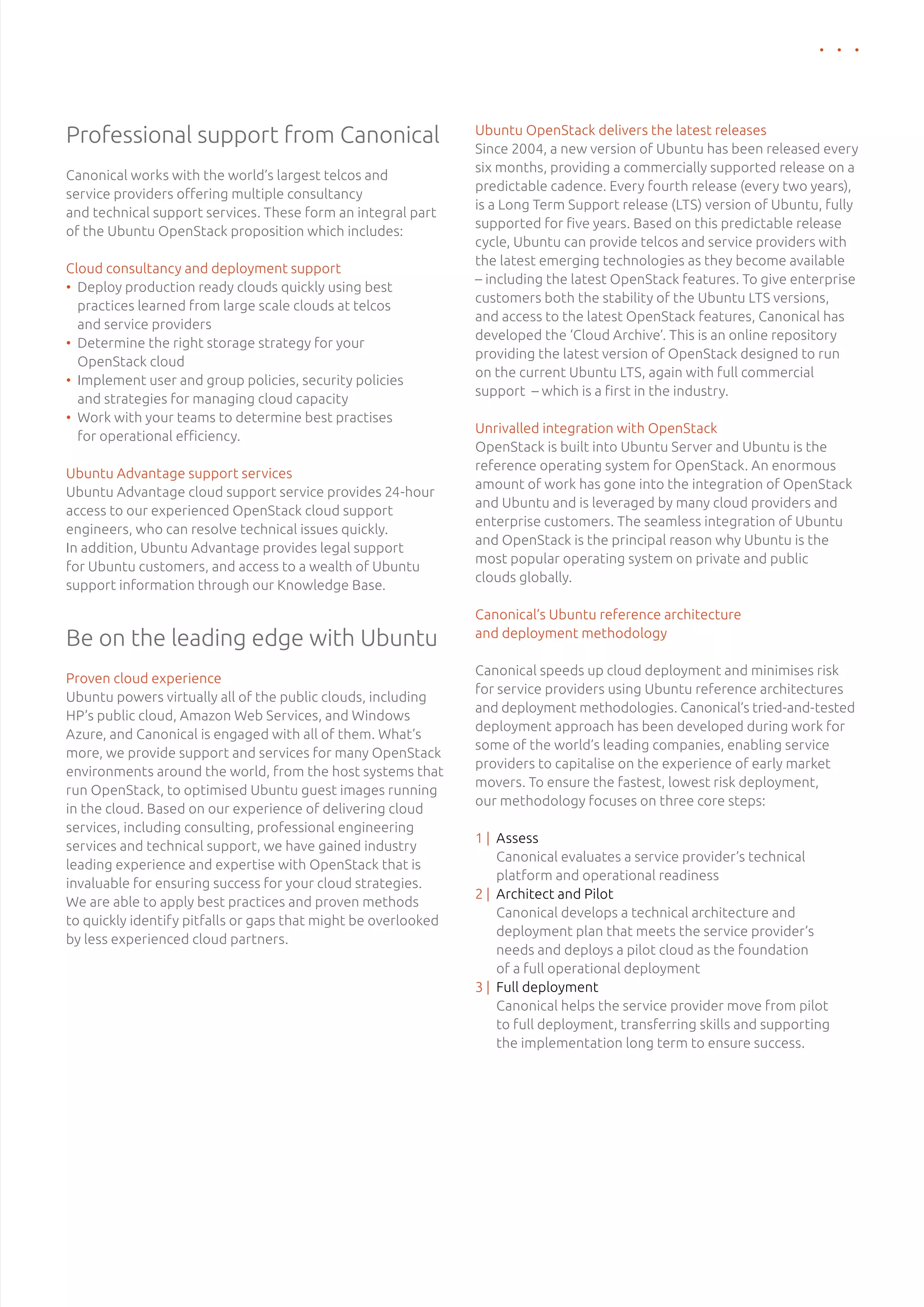 Cloud Factsheet Ubuntu Open Stack | PDF