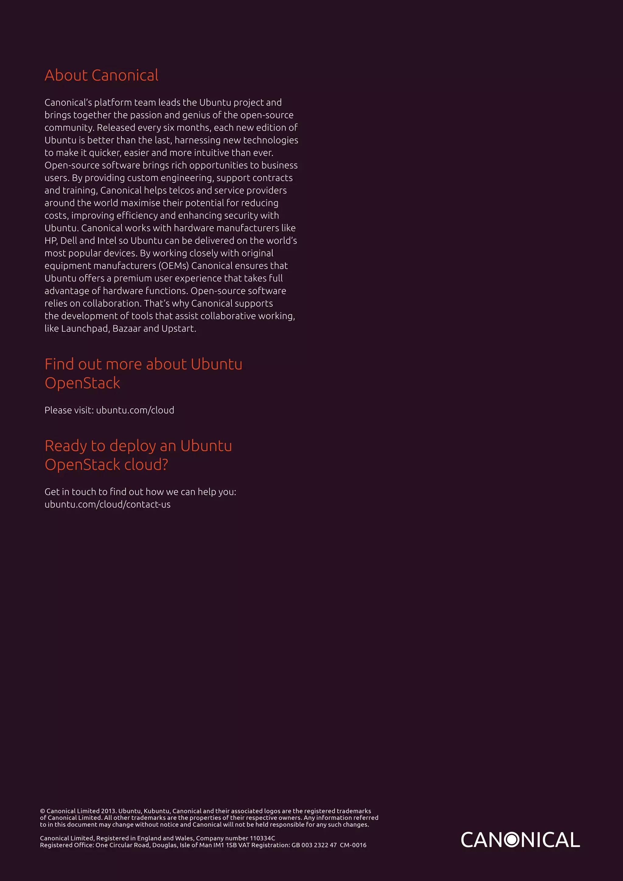 Cloud Factsheet Ubuntu Open Stack | PDF