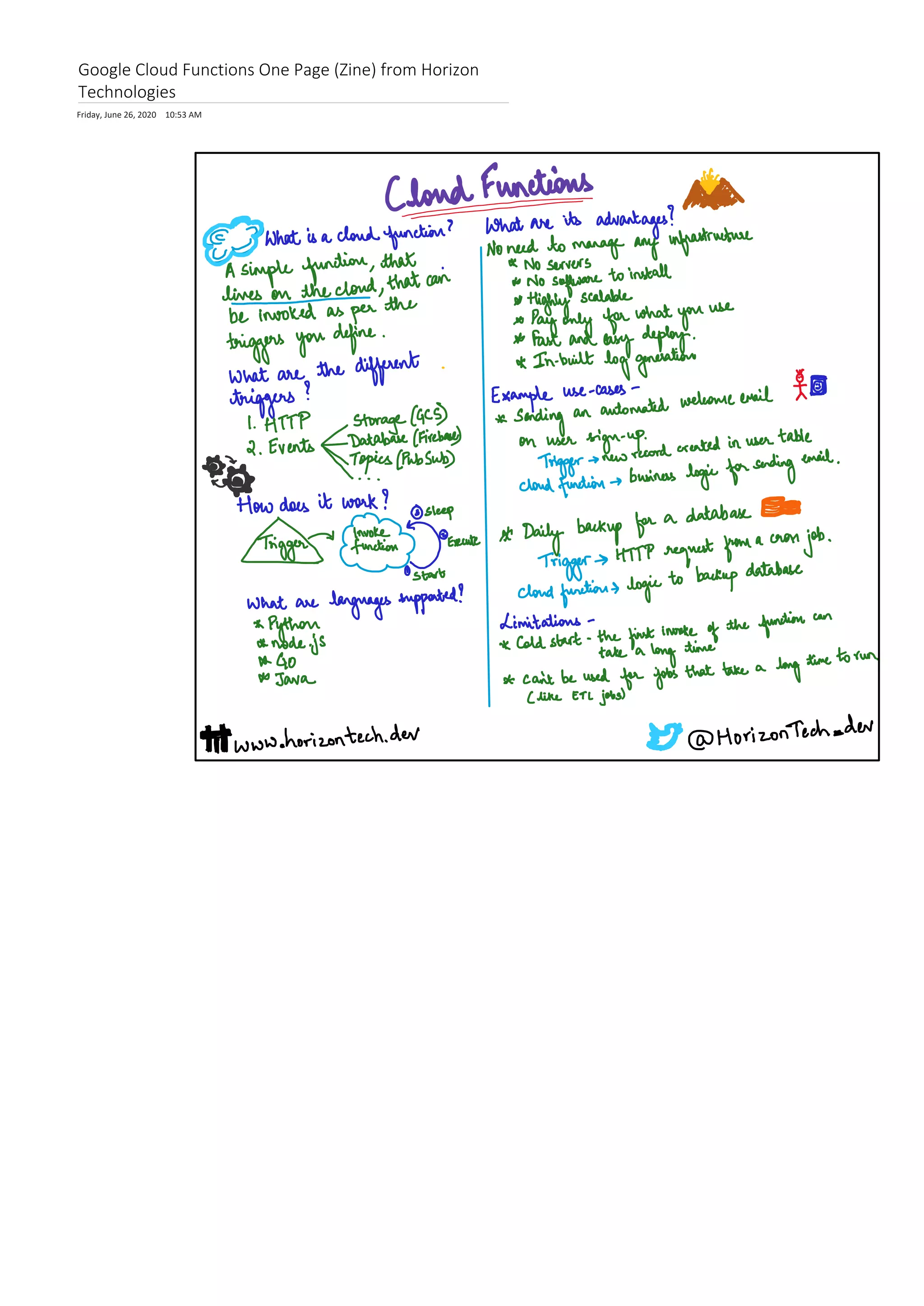 One pager of Cloud functions GCP | PDF
