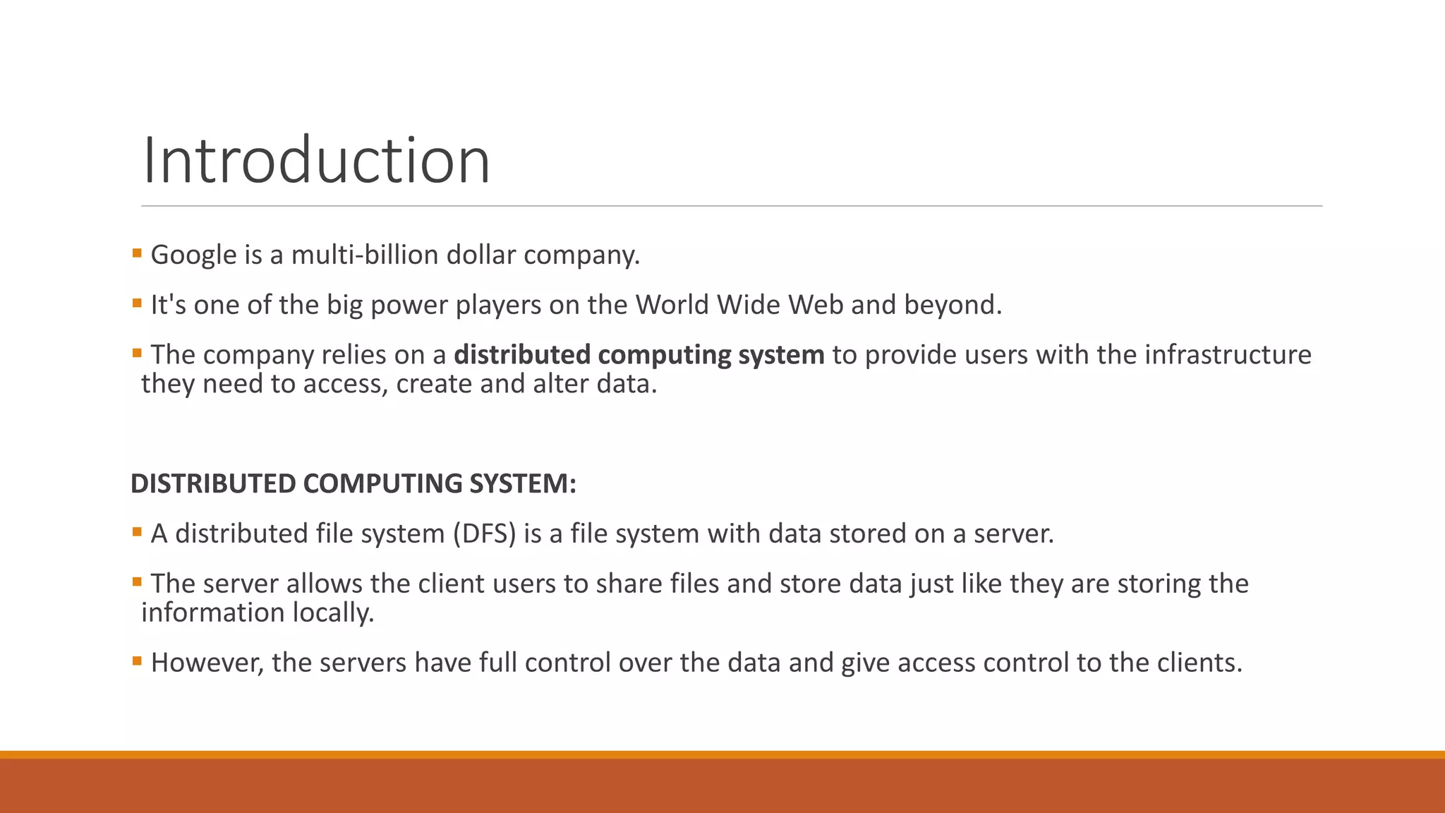Gfs And Hdfs Introduction Pptx Operating Systems Computer Software And Applications