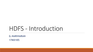 GFS & HDFS Introduction | PPTX