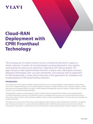 Cloud RAN-Deployment-CPRI-Fronthaul-Technology | PDF