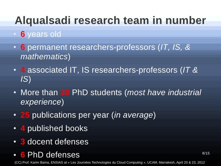 Karim Baïna (ENSIAS) Cloud research opportunities