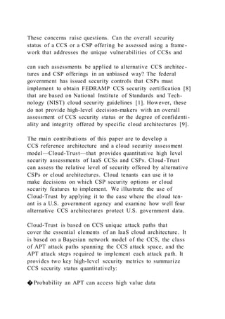 Cloud-Trust—a Security Assessment Modelfor Infrastructure as | PDF