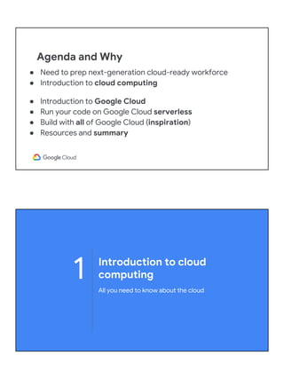 Cloud computing overview & running your code on Google Cloud | PDF