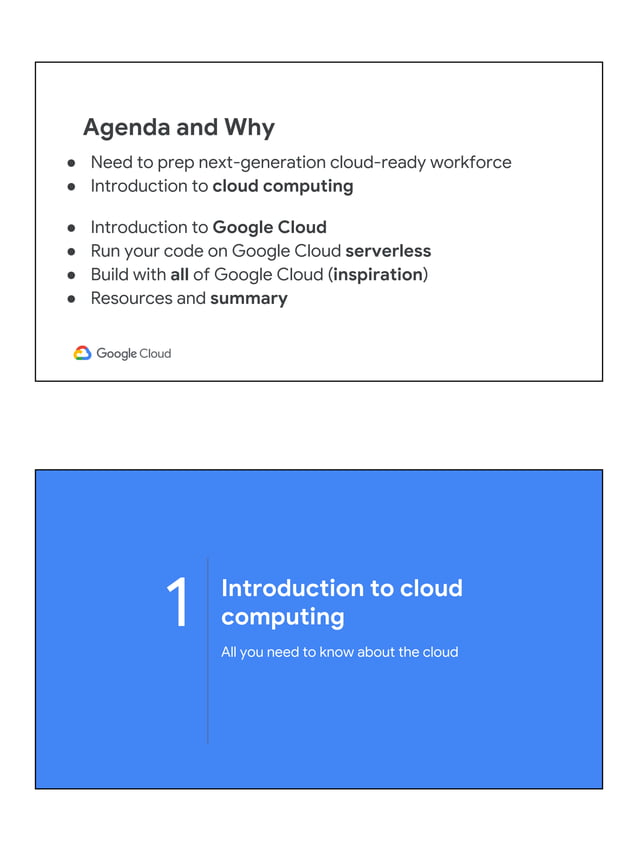 Cloud computing overview & running your code on Google Cloud | PDF