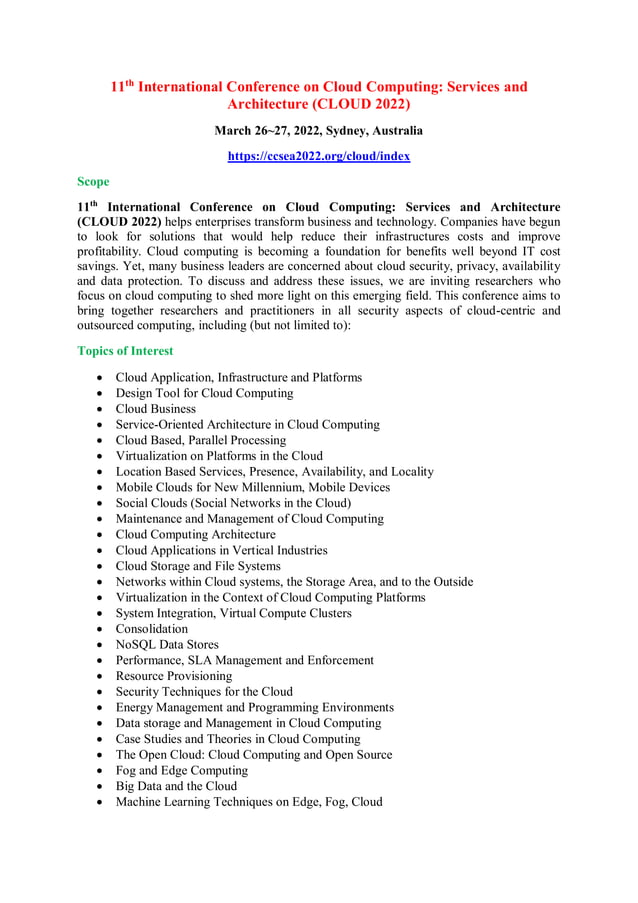 11th International Conference on Cloud Computing: Services and ...