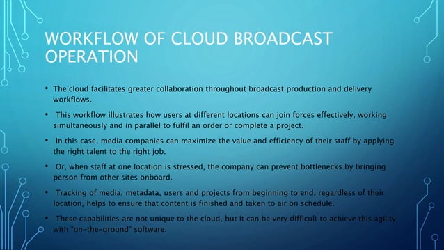 Cloud broadcasting and computing | PPT