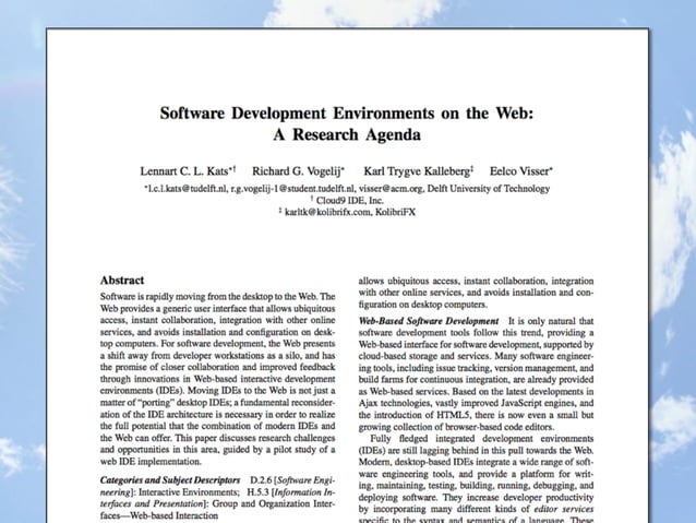 Language Engineering in the Cloud | KEY