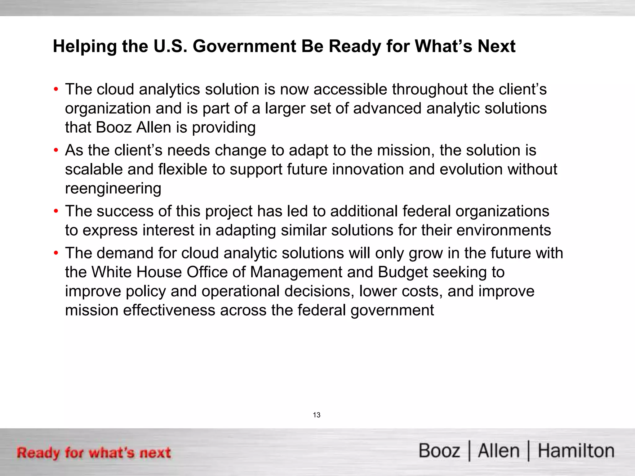 Improving Intelligence Analysis Through Cloud Analytics | PPT