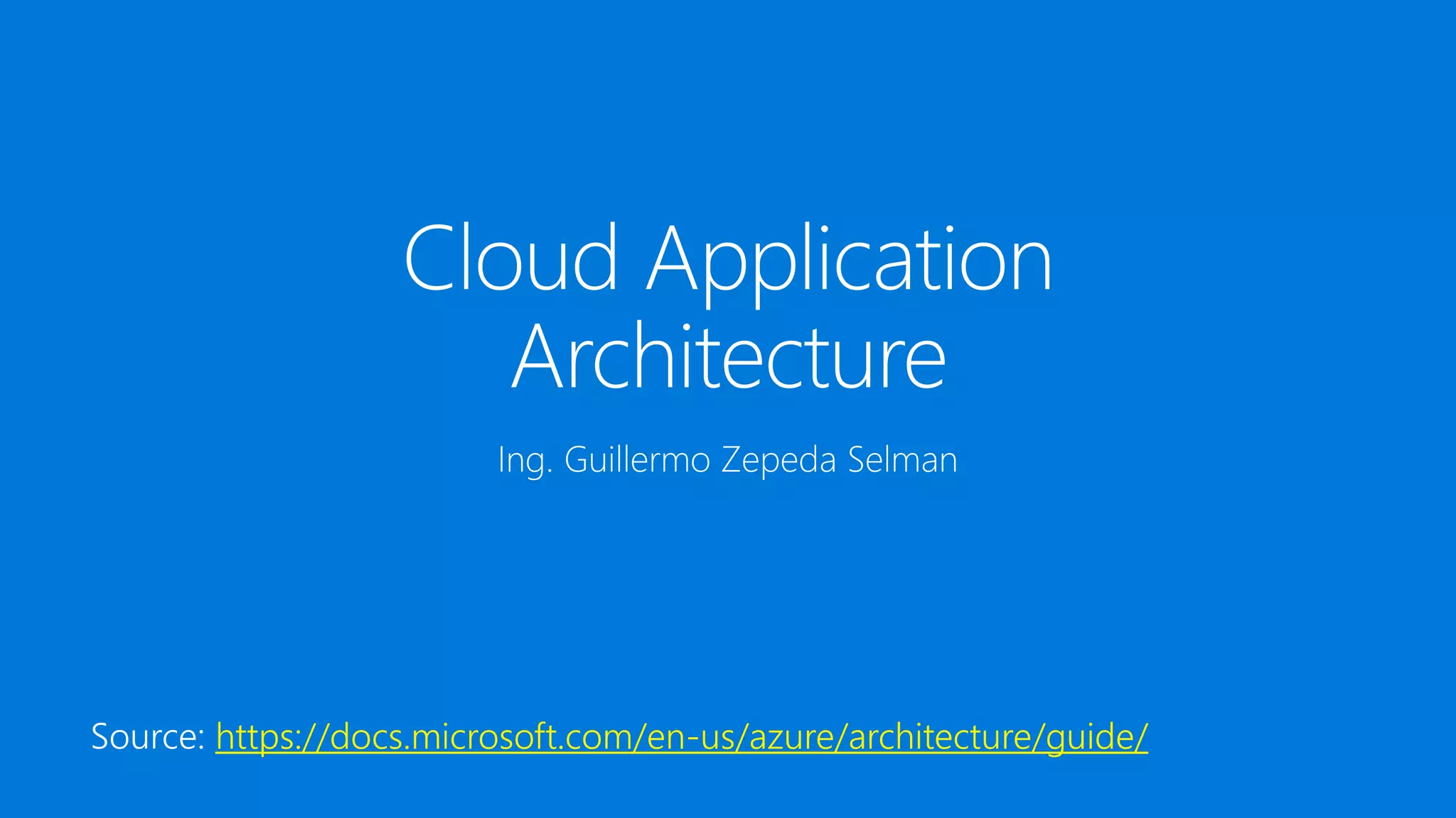 Cloud application architecture with Microsoft Azure | PDF