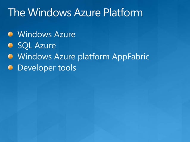 Cloud application architecture with sql azure and windows azure | PPTX