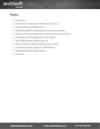 Cloud Application Development on IBM Bluemix Training | PDF