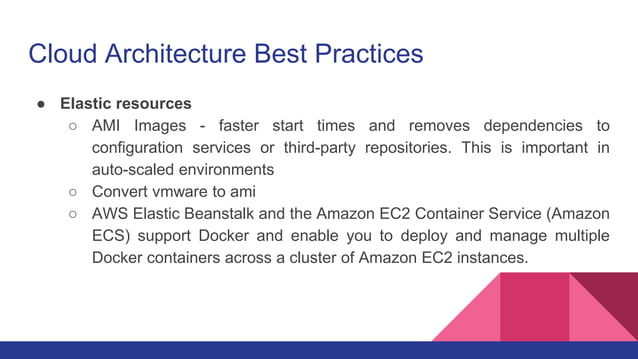 Cloud Architecture best practices | PPT