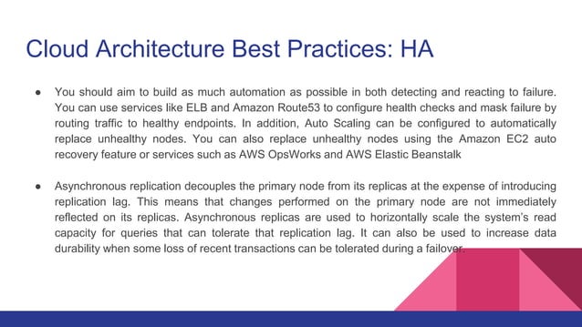 Cloud Architecture best practices | PPT