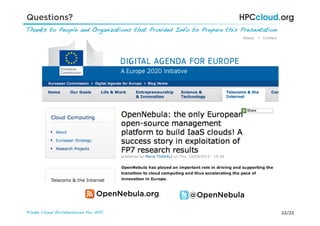 ISC Cloud 2013 - Cloud Architectures for HPC – Industry Case Studies | PPT