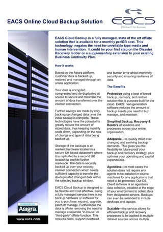 EACS Cloud Backup | PDF