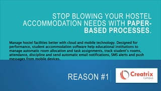Cloud based hostel / dormitory management system with mobile apps | PPT