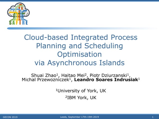 Cloud-based Integrated Process Planning and Scheduling Optimisation via Asynchronous Islands | PPT