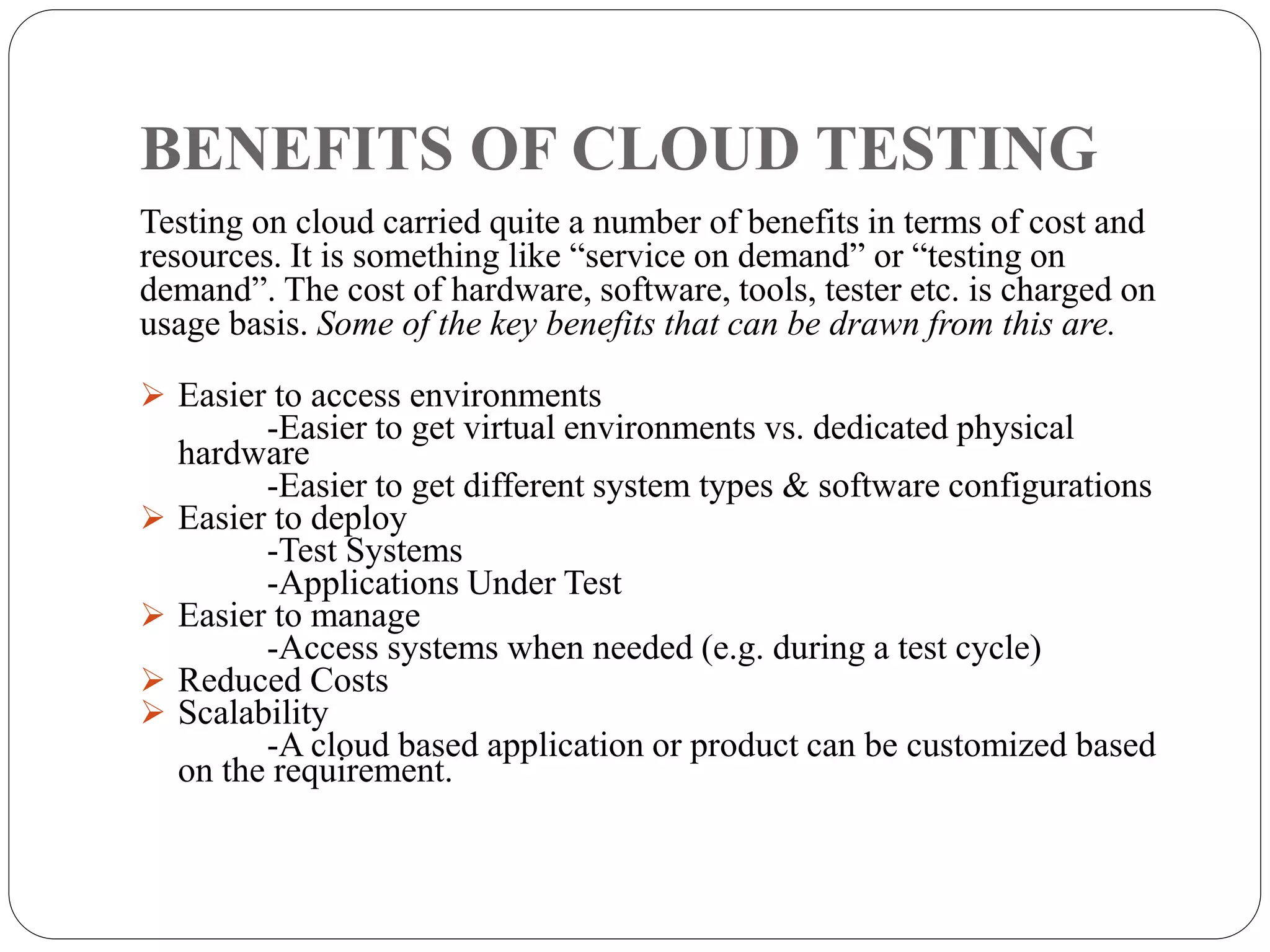 Cloud based testing | PPTX