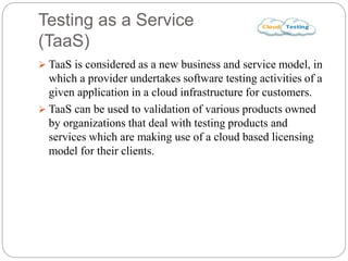 Cloud based testing | PPTX